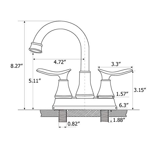 KINGO HOME Modern 2 Handle Oil Rubbed Bronze Bathroom Faucet, Bronze Bathroom Faucets RV Rubbed Bronze Bath Vanity Faucet for Bathroom Sink 3 Hole with Water Supply Lines and Pop Up Drain