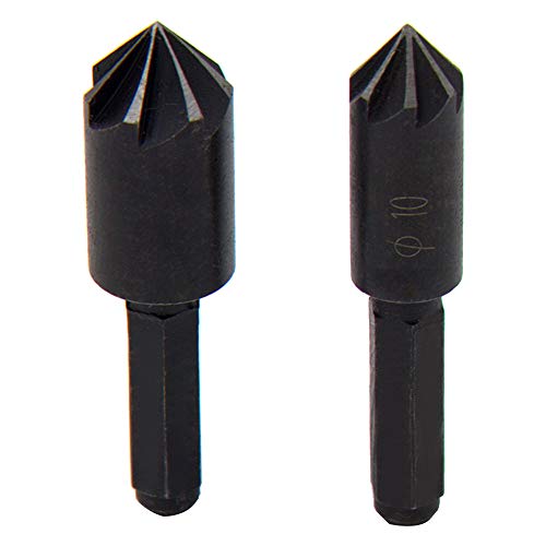 Stainless Steel Hand Tool Countersink Drill Bits, 2Pcs Carbon Steel Chamfer Hex Handle Countersink Boring Set Drill Bit Tools