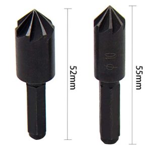 Stainless Steel Hand Tool Countersink Drill Bits, 2Pcs Carbon Steel Chamfer Hex Handle Countersink Boring Set Drill Bit Tools