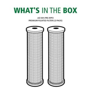 AO Smith 2.5"x10" 40 Micron Sediment Water Filter Replacement Cartridge - 2 Pack - For Whole House Filtration Systems - AO-WH-PRE-RPP2