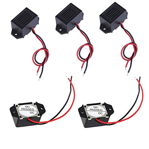 tatoko 5PCS Mini Buzzers with Leads - 1.5V 400Hz Morse Code Mechanical Electronic Components