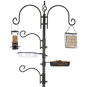 erytlly bird feeding station kit bird feeder pole wild bird feeder hanging kit planter hanger multi feeder hanging with metal suet feeder bird bath for attracting wild birds