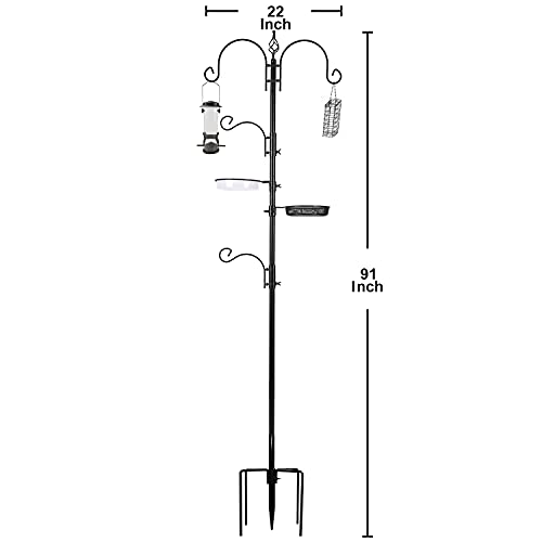 ERYTLLY Bird Feeding Station Kit Bird Feeder Pole Wild Bird Feeder Hanging Kit Planter Hanger Multi Feeder Hanging with Metal Suet Feeder Bird Bath for Attracting Wild Birds