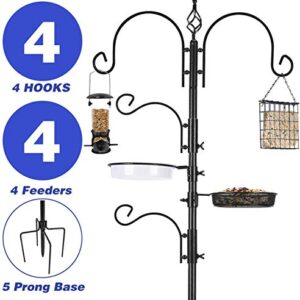 ERYTLLY Bird Feeding Station Kit Bird Feeder Pole Wild Bird Feeder Hanging Kit Planter Hanger Multi Feeder Hanging with Metal Suet Feeder Bird Bath for Attracting Wild Birds