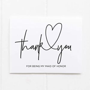 Thank You For Being My Maid of Honor Wedding Day Card, From Bride, Bridal Party Gift Idea