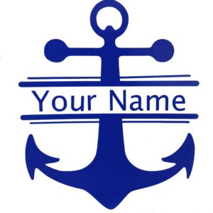 Personalized Nautical Anchor Name Vinyl Decal - Custom Boating Bumper Sticker, for Tumblers, Laptops, Car Windows