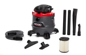 ridgid 62723 red 16 gallon rt1600 wet/dry vacuum, dark gray and red