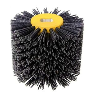 5 inch abrasive nylon wire drawing wheel drum burnishing brush for wooden polishing 120mm 80 grit