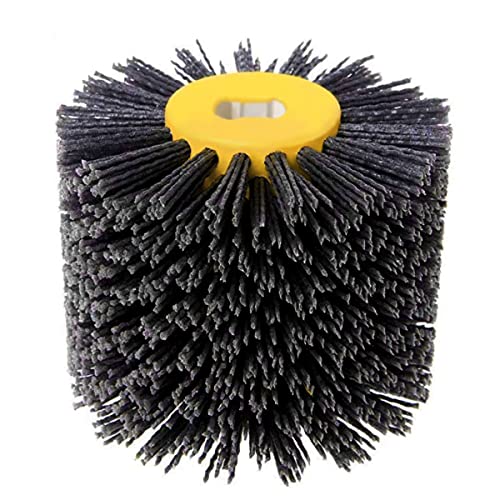 5 Inch Abrasive Nylon Wire Drawing Wheel Drum Burnishing Brush for Wooden Polishing 120mm 80 Grit