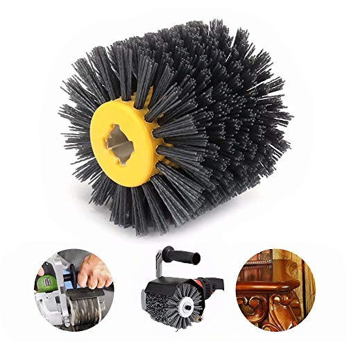 5 Inch Abrasive Nylon Wire Drawing Wheel Drum Burnishing Brush for Wooden Polishing 120mm 80 Grit