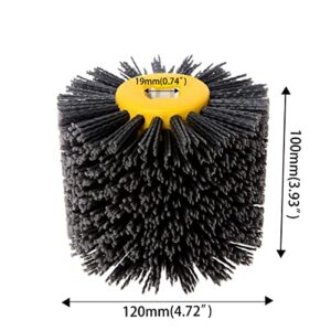 5 Inch Abrasive Nylon Wire Drawing Wheel Drum Burnishing Brush for Wooden Polishing 120mm 80 Grit