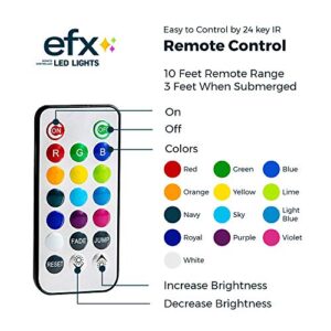 EFX LED Waterproof Lights - Multicolor Accent Submersible LED Lights - Premium Indoor & Outdoor Battery Operated Lights - LED Puck Light for Events, Patio, Pool, Hot Tub, Shower - 4-Pack