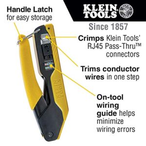 Klein Tools VDV226-005 Compact Modular Data Cable Crimping Tool, for Pass-Thru RJ45 Connectors