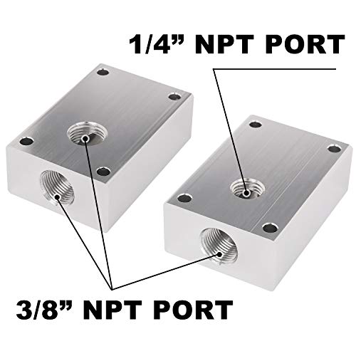 Hromee Compressed Air Outlet Kit for 1/2-Inch Tubing System with 1/4-Inch NPT Outlet Port, Air Push To Connect Outlet Block Set with Elbow NPT Straight and Universal Coupler