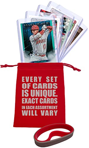 Shohei Ohtani Baseball Cards (5) ASSORTED Los Angeles Angels Trading Card and Wristbands Gift Bundle