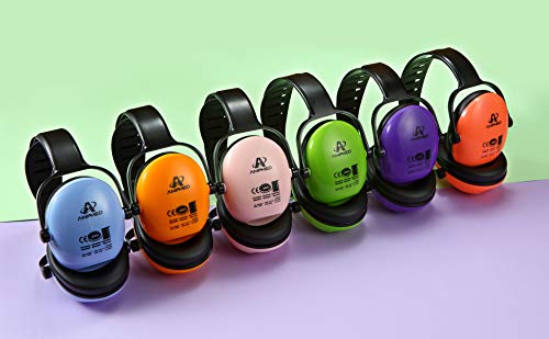 Amplim Hearing Protection Earmuff for Toddlers Kids Teens Adults - American ANSI, European CE, and Australian Standards Certified - Radiant