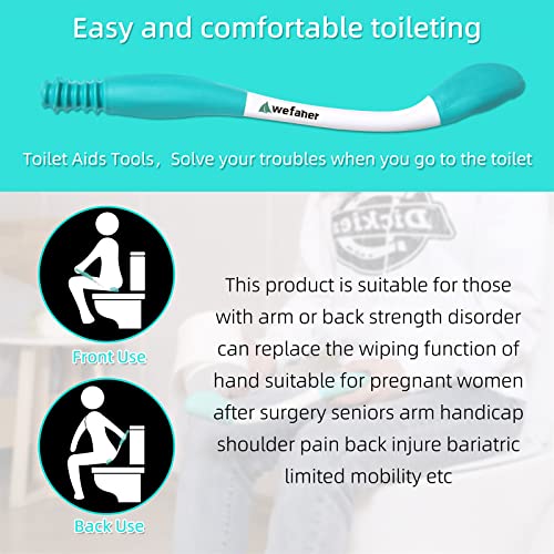 wefaner Toilet Aids Wiping Long Reach Comfort Wipe Wand Bottom Buddy Toilet Self Tissue Aids for Toileting, Self Help Wipe Butt for Fat People，Limited Mobility,Elderly, Pregnancy