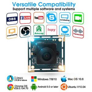 8 MP USB Camera Module with 180 Degree Fisheye Lens Webcam Super HD 3264X2448 Embeded Camera for Industrial,USB with Camera for Linux Windows Android Mini Web Cam Plug&Play OTG Supported Webcamera