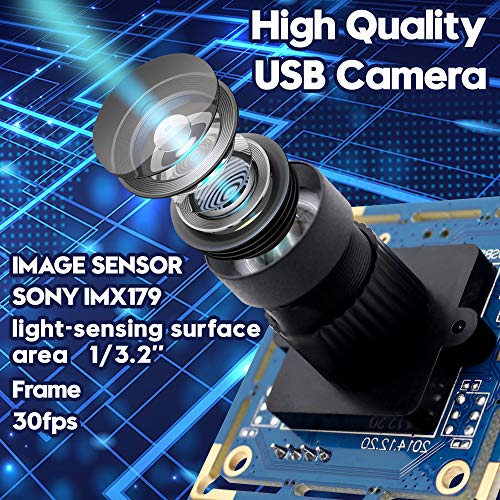 8 MP USB Camera Module with 180 Degree Fisheye Lens Webcam Super HD 3264X2448 Embeded Camera for Industrial,USB with Camera for Linux Windows Android Mini Web Cam Plug&Play OTG Supported Webcamera