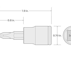 TEKTON 3/8 Inch Drive x #2 Phillips Bit Socket | SHB11202