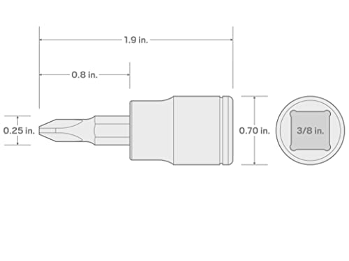 TEKTON 3/8 Inch Drive x #2 Phillips Bit Socket | SHB11202