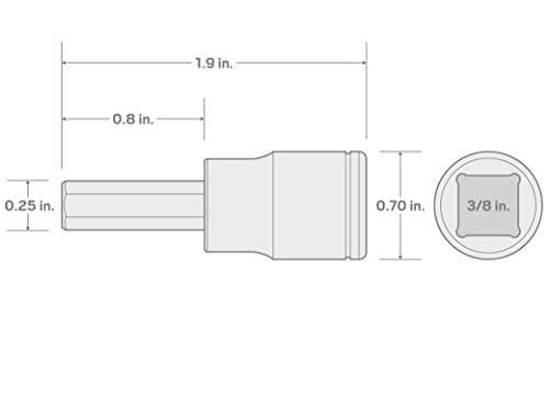 TEKTON 3/8 Inch Drive x 5 mm Hex Bit Socket | SHB13204