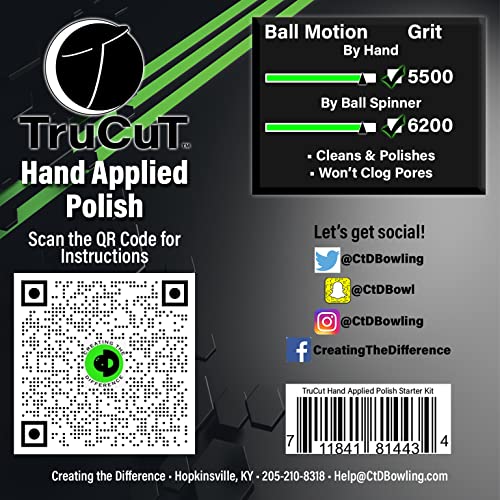 TruCut Hand Applied Polish Starter Kit | 4 oz | Includes CTD Polishing Pad | USBC Approved | Bowling Ball Restoration | Bowling Ball Polishing Kit | Bowling Supplies & Accessories