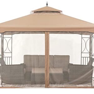 ABCCANOPY Patio Outdoor Gazebo 10X10 - Gazebo Canopy with Netting and Corner Frame Screen Wall for Backyard,Garden Gazebo Lawn (Khaki)