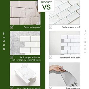 STICKGOO 10-Sheet Peel and Stick Subway Tile, Stick on Tiles Backsplash for Kitchen & Bathroom in White (Thicker Design)