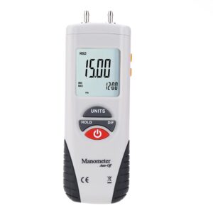 digital manometer, portable handheld air vacuum/gas pressure gauge meter 11 units with backlight, ±13.78kpa ±2psi, suitable for differential pressure of 1-2 pipes, ventilation hvac