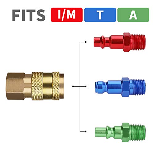 Hromee Air Compressor Hose 3/8 in x 50 ft Hybrid Rubber & PVC Hose with 1/4 in MNPT Swivel End Connector and Quick Universal Industrial Coupler & Plug Kit 300 PSI Yellow