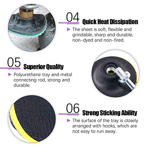 Swpeet 11Pcs Diamond Polishing Pads Kit, 10Pcs 3 Inch Wet/Dry Polishing Kit Polishing pads Kit with 1Pcs 3 Inch Yellow Backer Pad for Granite Marble Stone Glass Quartz Polishing