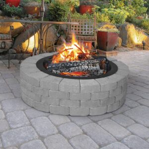 Blue Sky Outdoor Living PCFR3612 Round Finish Steel Fire Ring, Porcelain Coated Black