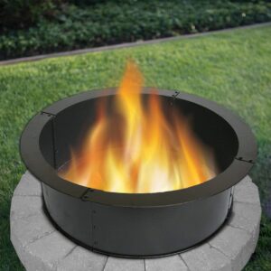 Blue Sky Outdoor Living PCFR3612 Round Finish Steel Fire Ring, Porcelain Coated Black