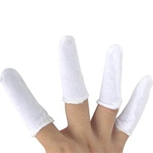 onwon 100 pieces finger cots cotton finger guards elastic fabric finger gloves finger protection