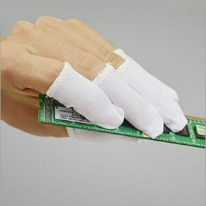 Onwon 100 Pieces Finger Cots Cotton Finger Guards Elastic Fabric Finger Gloves Finger Protection