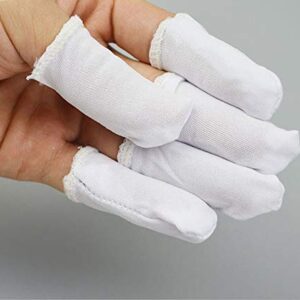 Onwon 100 Pieces Finger Cots Cotton Finger Guards Elastic Fabric Finger Gloves Finger Protection