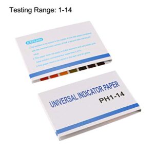 uxcell PH Test Strips 1-14 Indicator Paper Lab Litmus Tester 80in1 Kit for Water Food Pool Aquarium Testing Alkaline Acid 12pcs