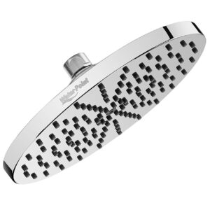 8 Inch Rainfall Shower Head by WaterPoint - Large High Pressure Water Saving Showerhead - Brass Swivel Ball and Polished Chrome Finish