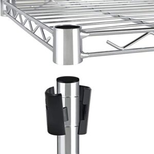 4-Tier Heavy Duty Storage Shelving Unit 1000Lb Capacity,Chrome,35.43" D x 17.72" W x 61.02" H inch