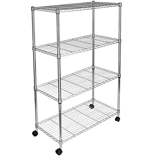 4-Tier Heavy Duty Storage Shelving Unit 1000Lb Capacity,Chrome,35.43" D x 17.72" W x 61.02" H inch