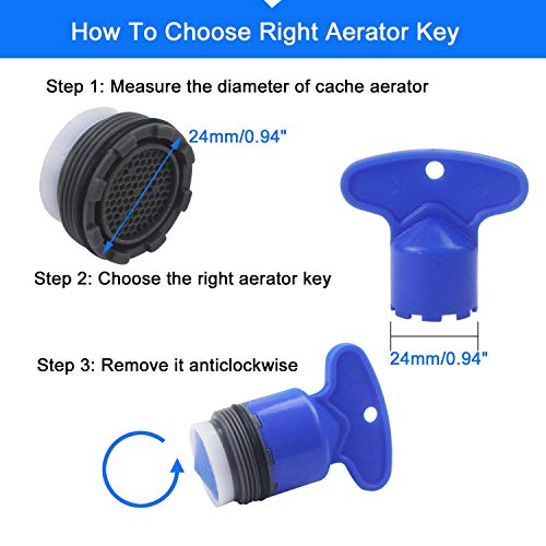 WeiMeet 20 Pieces Cache Faucet Aerator Key Removal Wrench Tool with 20 Pieces Faucet Aerator for M 16.5 18.5 21.5 24 Cache Aerators