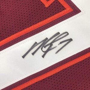 Framed Autographed/Signed Michael Mike Vick 33x42 Virginia Tech Maroon College Football Jersey PSA/DNA COA