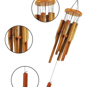 MUMTOP Bamboo Wind Chimes, Outdoor Wooden Wind Chime with Amazing Deep Tone for Garden, Patio, Home or Outdoor Decor