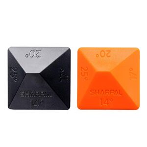 sharpal 196n angle pyramid whetstone knife blade sharpener sharpening stone angle guide 2-pack, 4 universal angles-14°, 17°, 20°, 25°