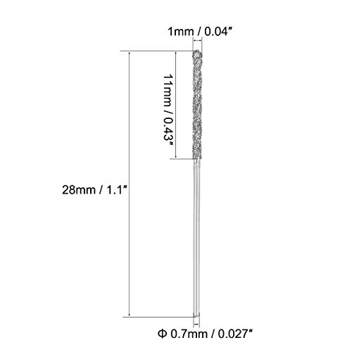 uxcell 1mm Diamond Twist Drill Bits High Speed Steel for Glass Sea Shells Stone Tiles 10 Pcs