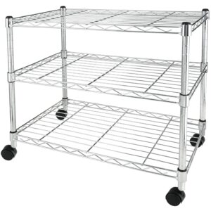 simple deluxe heavy duty 3-shelf shelving unit, 24.02" d x 13.78"w x 21.97" h, 3 tier