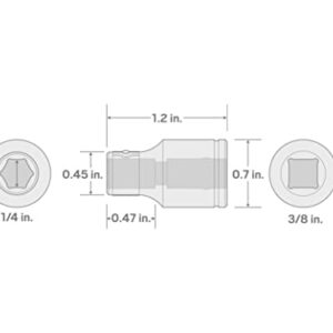 TEKTON 3/8 Inch Drive x 1/4 Inch Hex Bit Holder | SHA15102