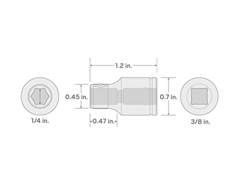 TEKTON 3/8 Inch Drive x 1/4 Inch Hex Bit Holder | SHA15102