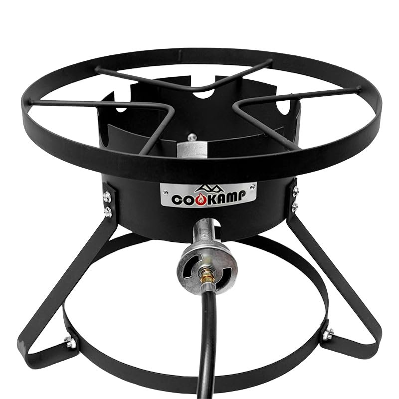 COOKAMP High Pressure 1-Burner Outdoor Propane Gas Cooker with 0-20 PSI Adjustable Regulator and Hose SA1600